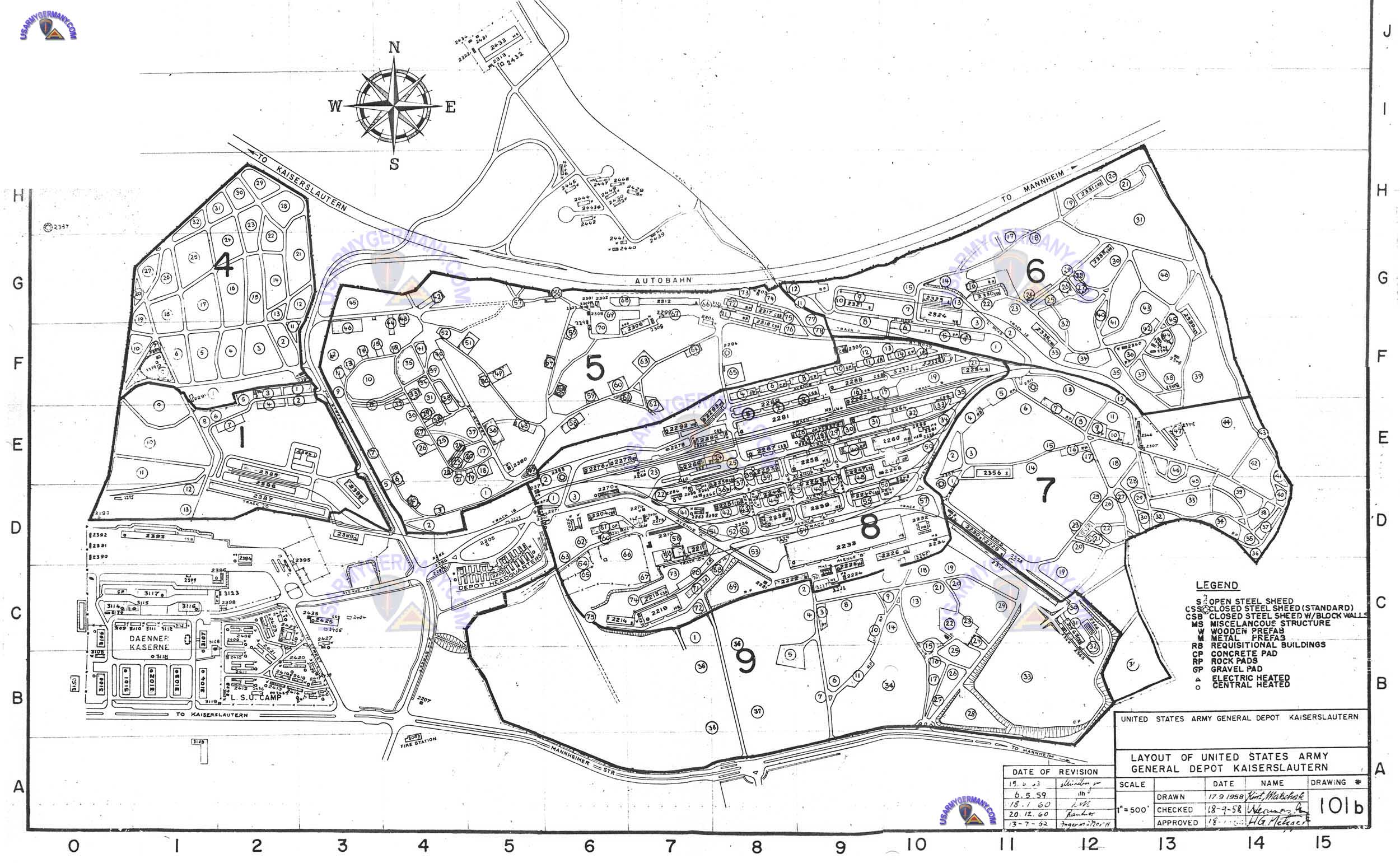 USAREUR Installation Maps - USAGDK early 1960s